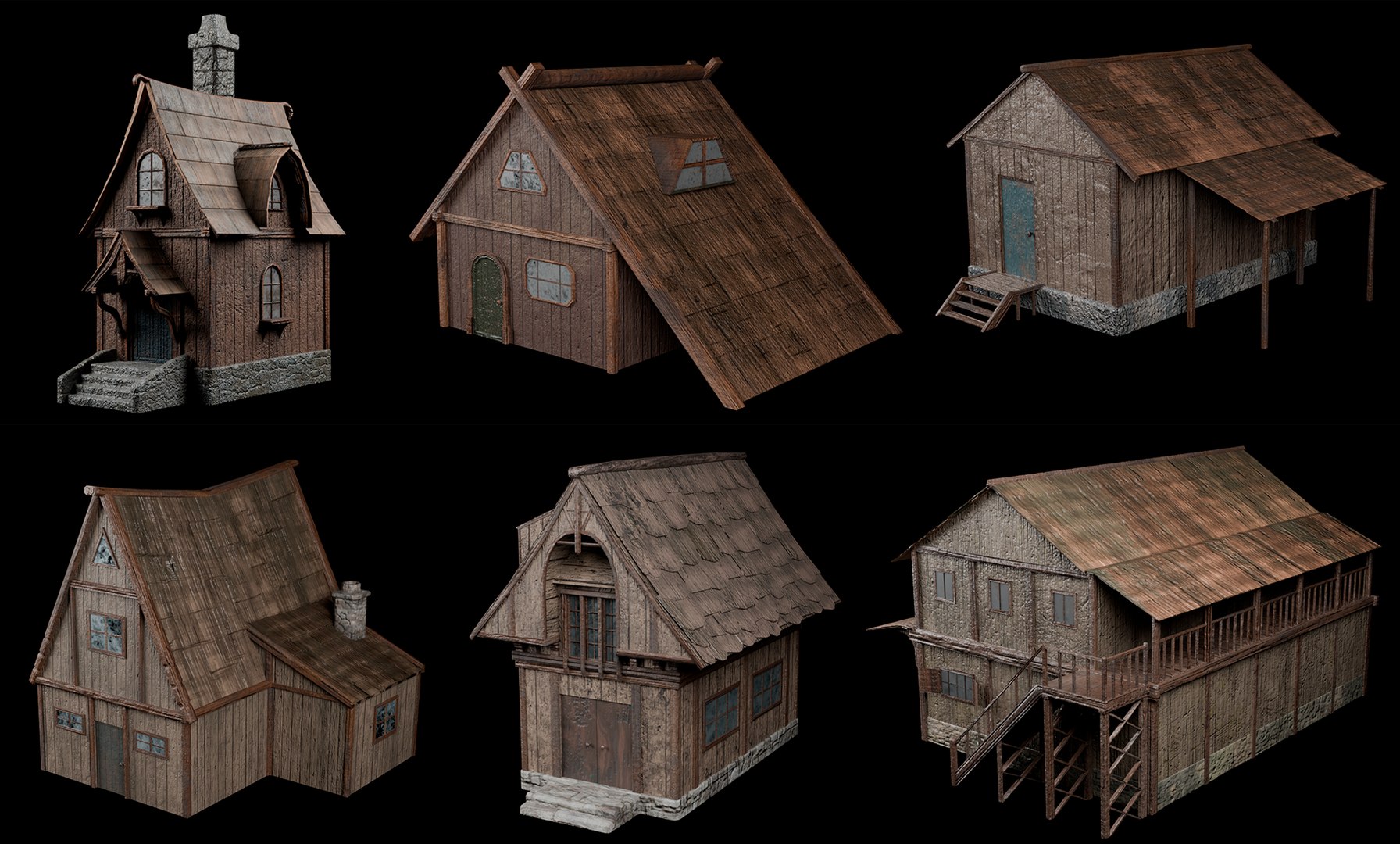 6 Medieval House Model - TurboSquid 2241653