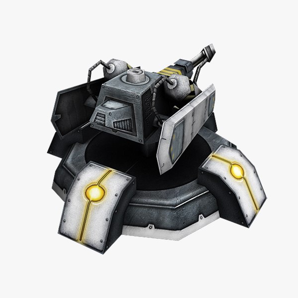 sci fi turrets 3d model