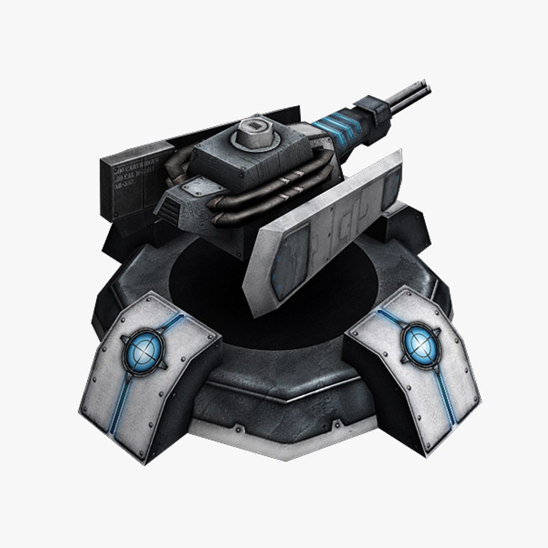 Sci Fi Turrets 3d Model