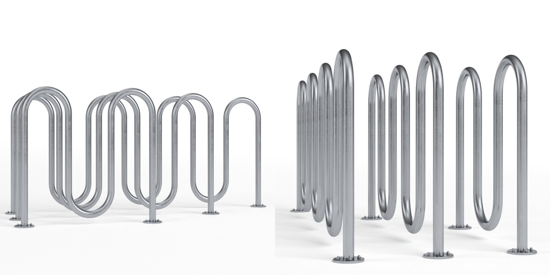 3D Wave Bicycle Racks - TurboSquid 1524440