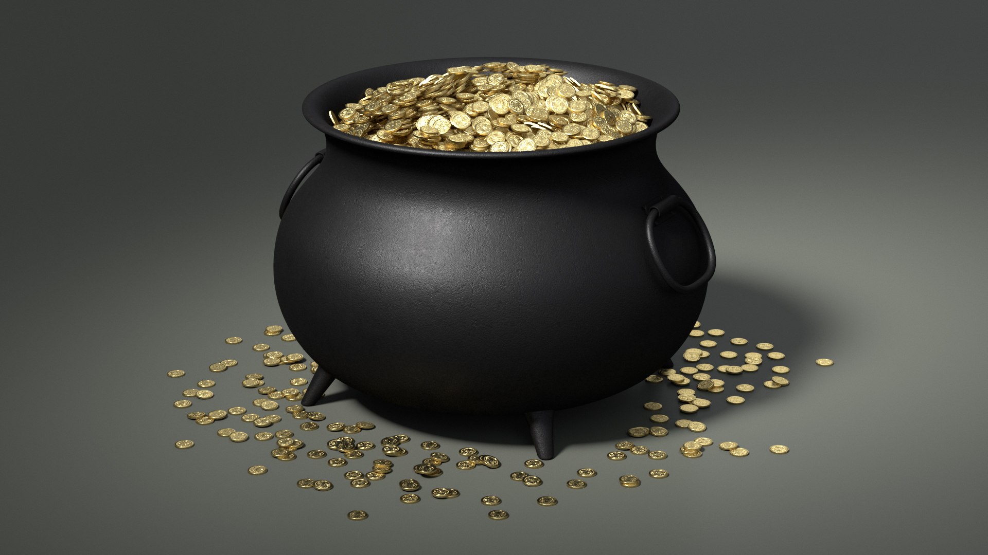 3d Model Of Cauldron Gold Coins