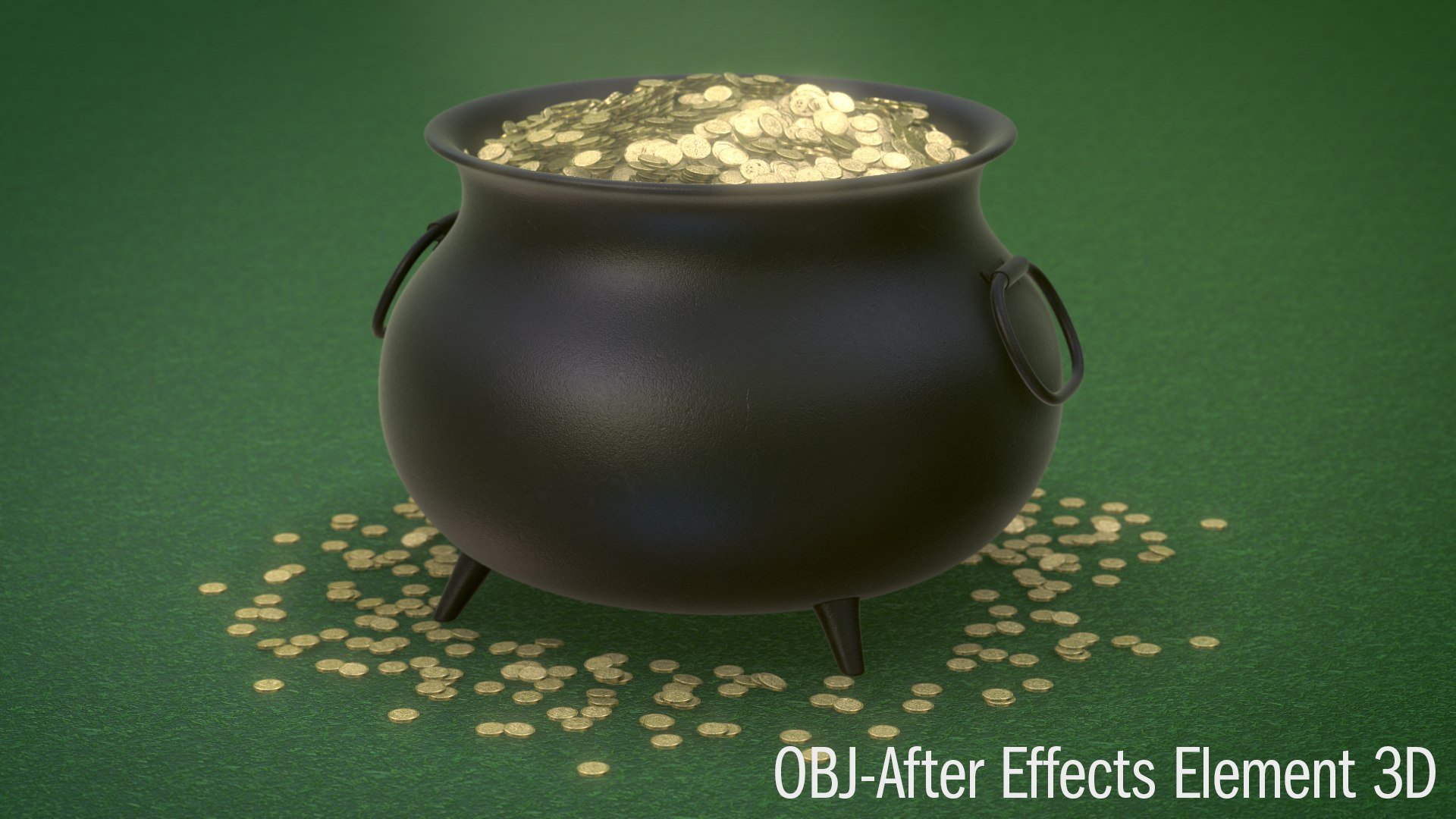3d Model Of Cauldron Gold Coins