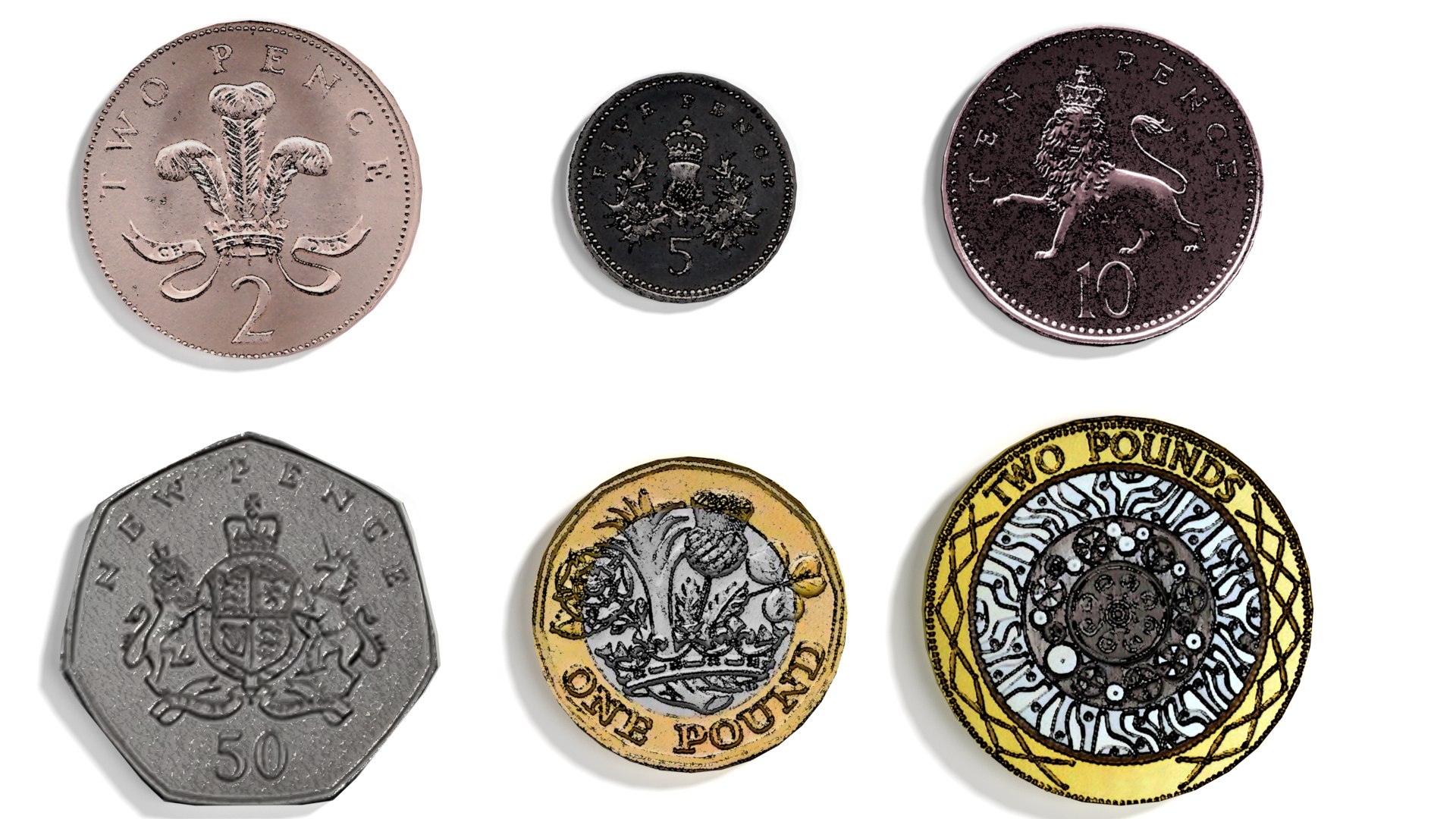 British Coins 3D - TurboSquid 1798409