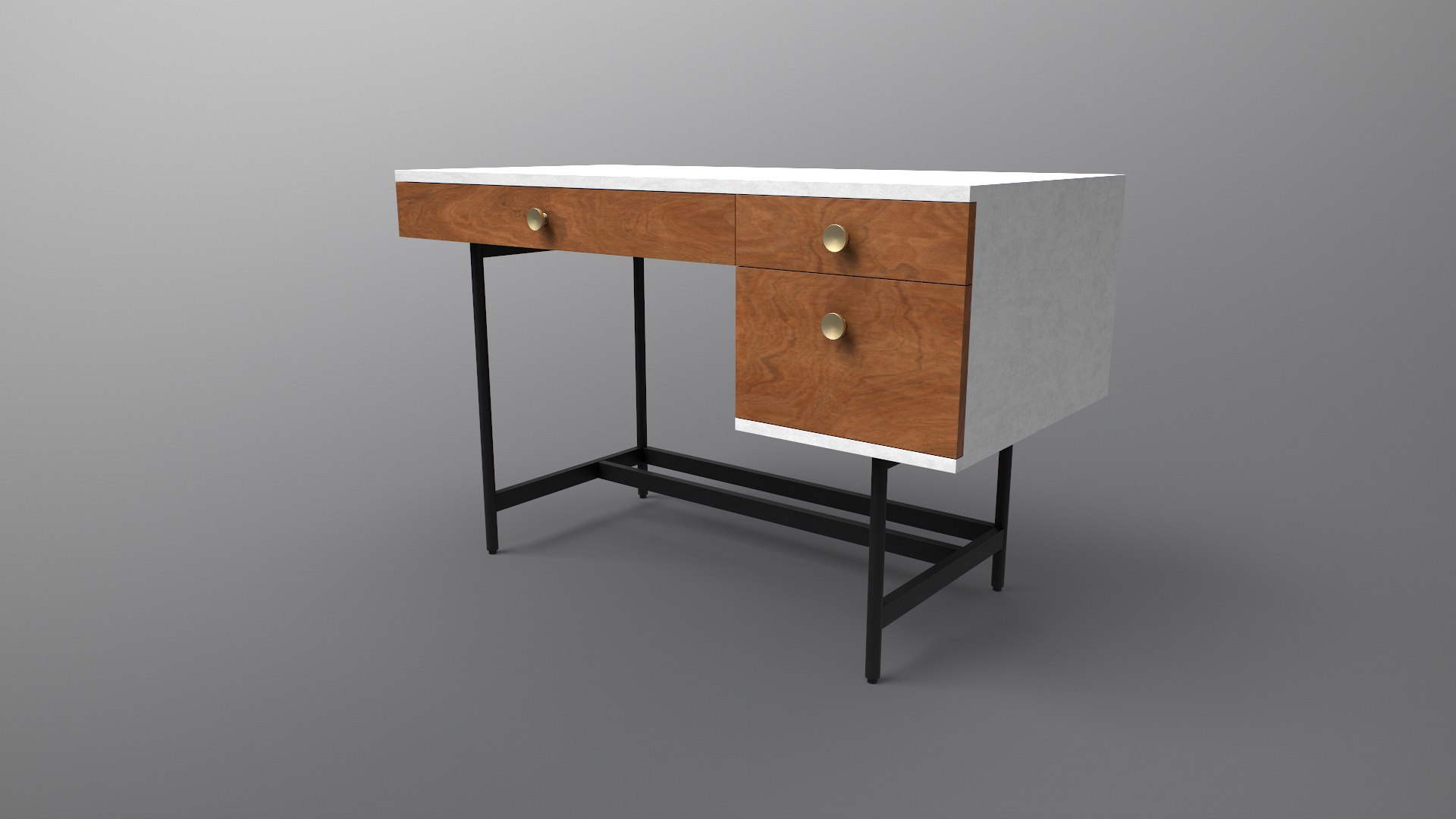 FELIX Study Table Walnut Finish 3D Model - TurboSquid 1802188