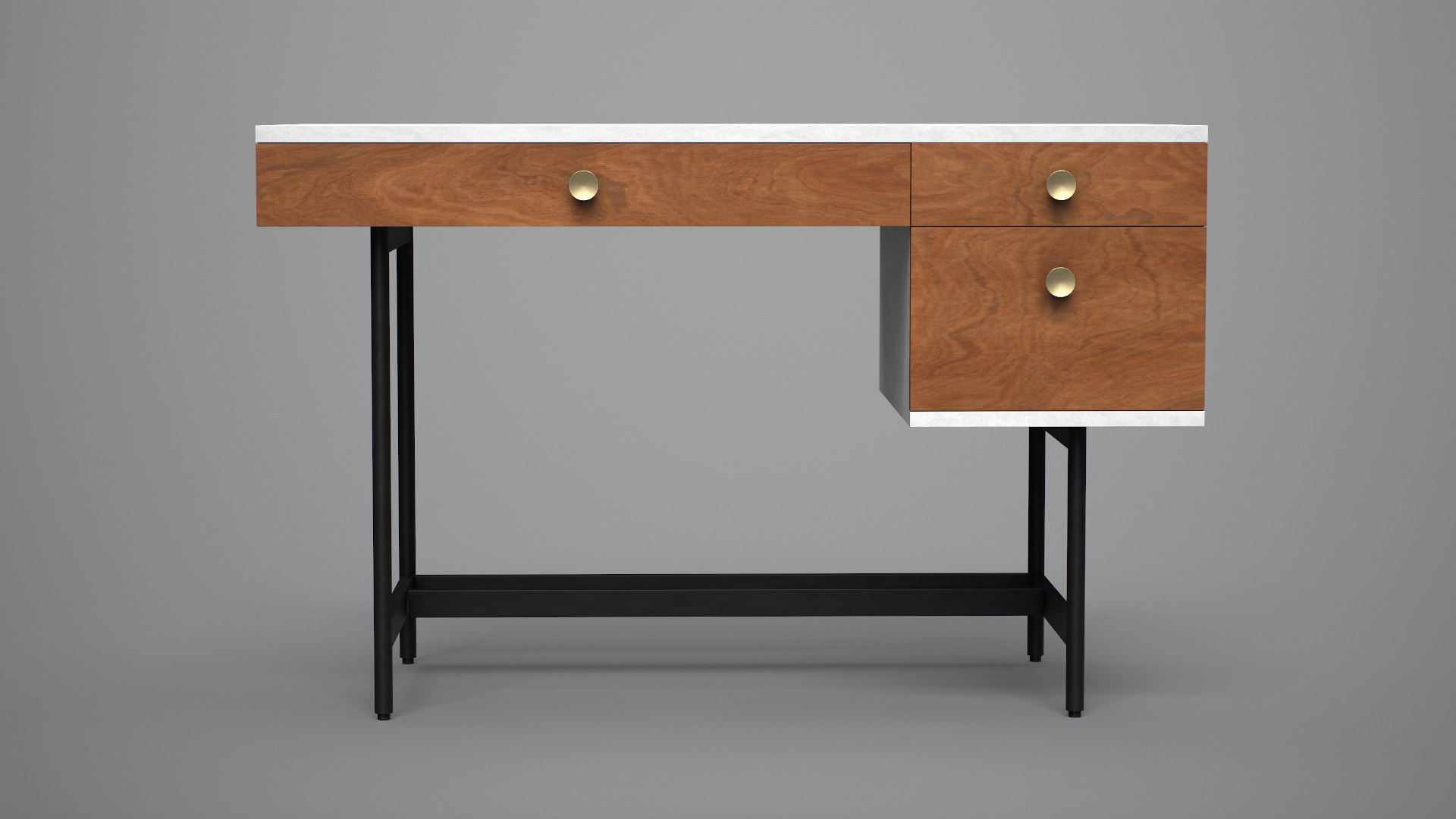 FELIX Study Table Walnut Finish 3D Model - TurboSquid 1802188