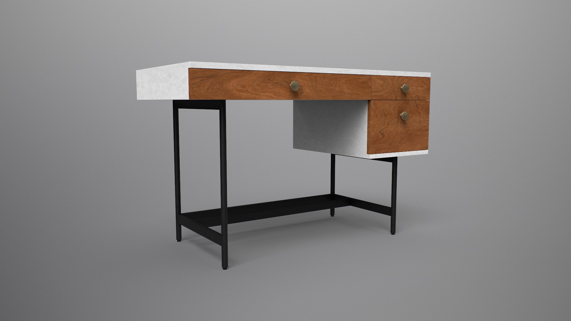 FELIX Study Table Walnut Finish 3D Model - TurboSquid 1802188