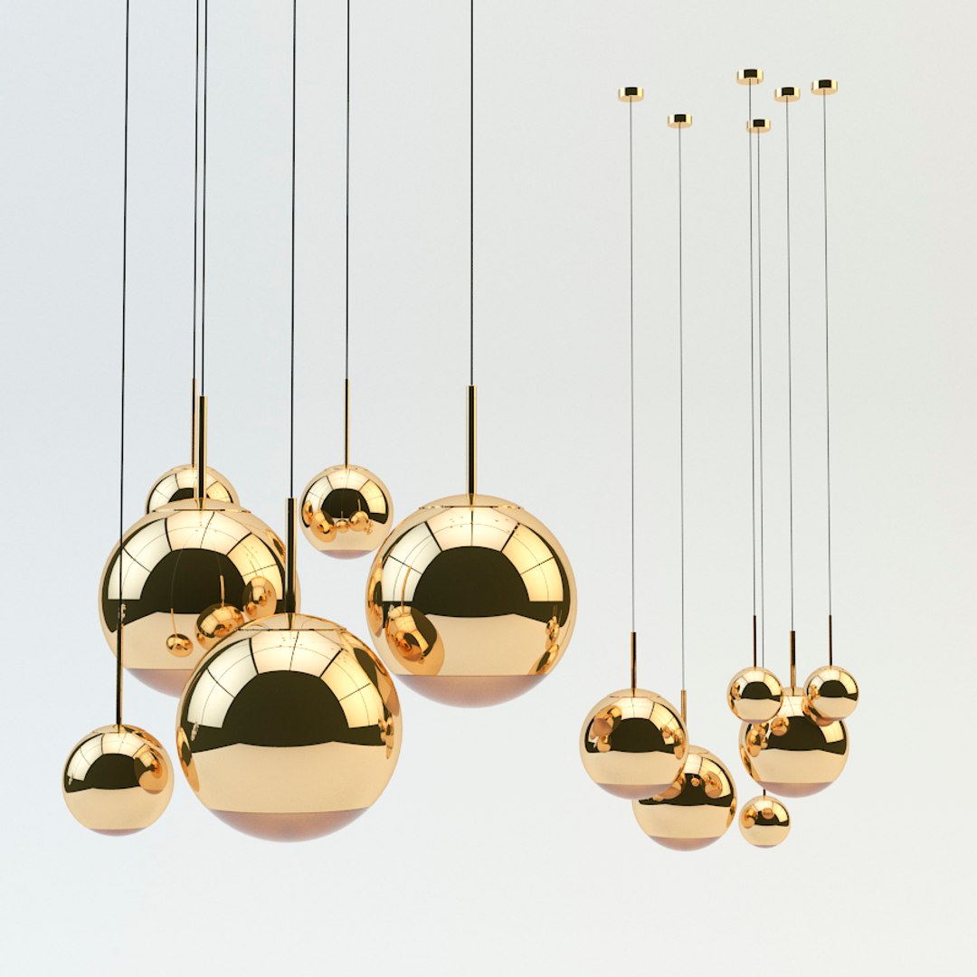 3D Mirror Ball Pendant Gold - TurboSquid 1341102