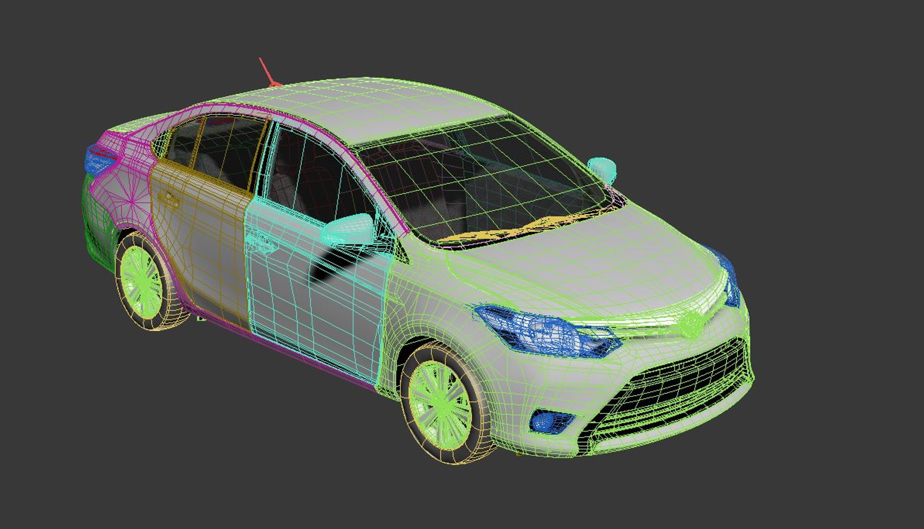 3d Toyota Yaris Sedan Model