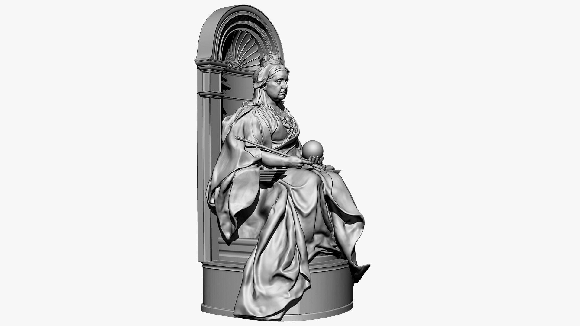 Victoria Memorial Statue 3D - TurboSquid 1751536