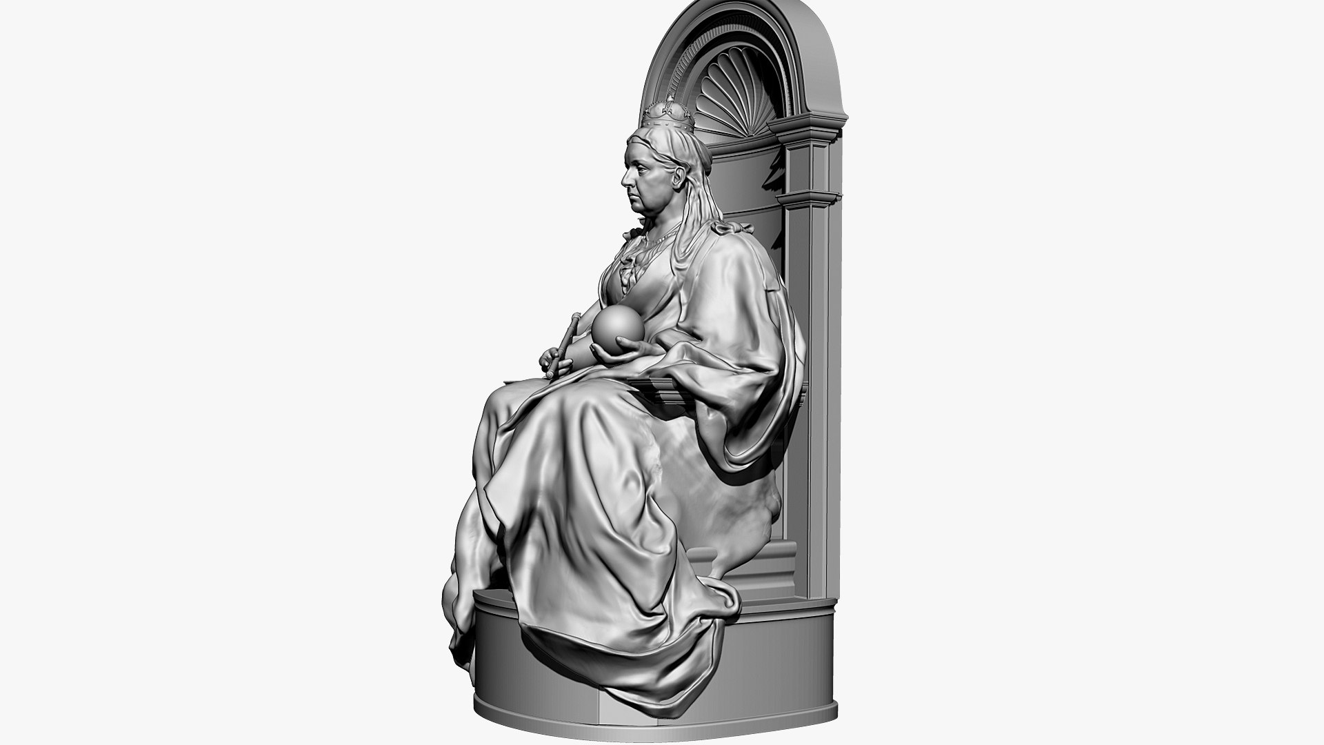 Victoria Memorial Statue 3D - TurboSquid 1751536