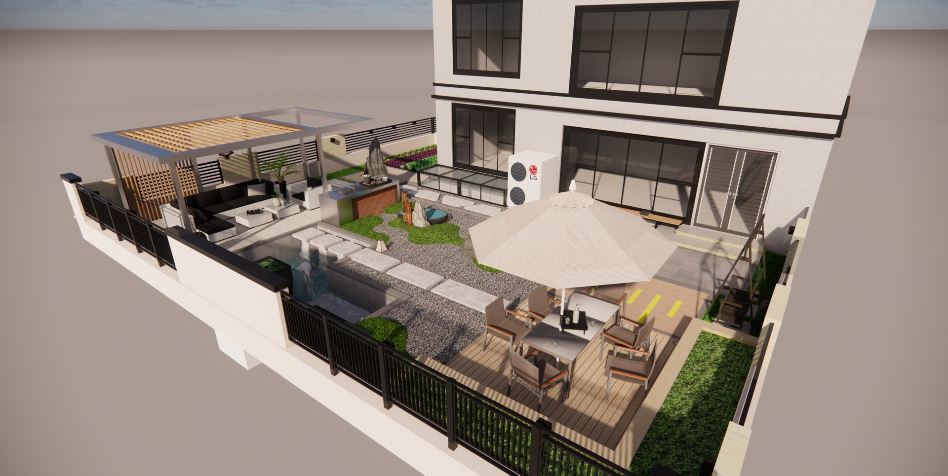 3D Model Patio Backyard And Garden-A9 - TurboSquid 2039355