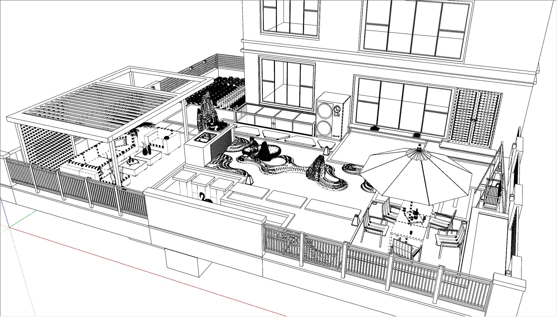 3D Model Patio Backyard And Garden-A9 - TurboSquid 2039355