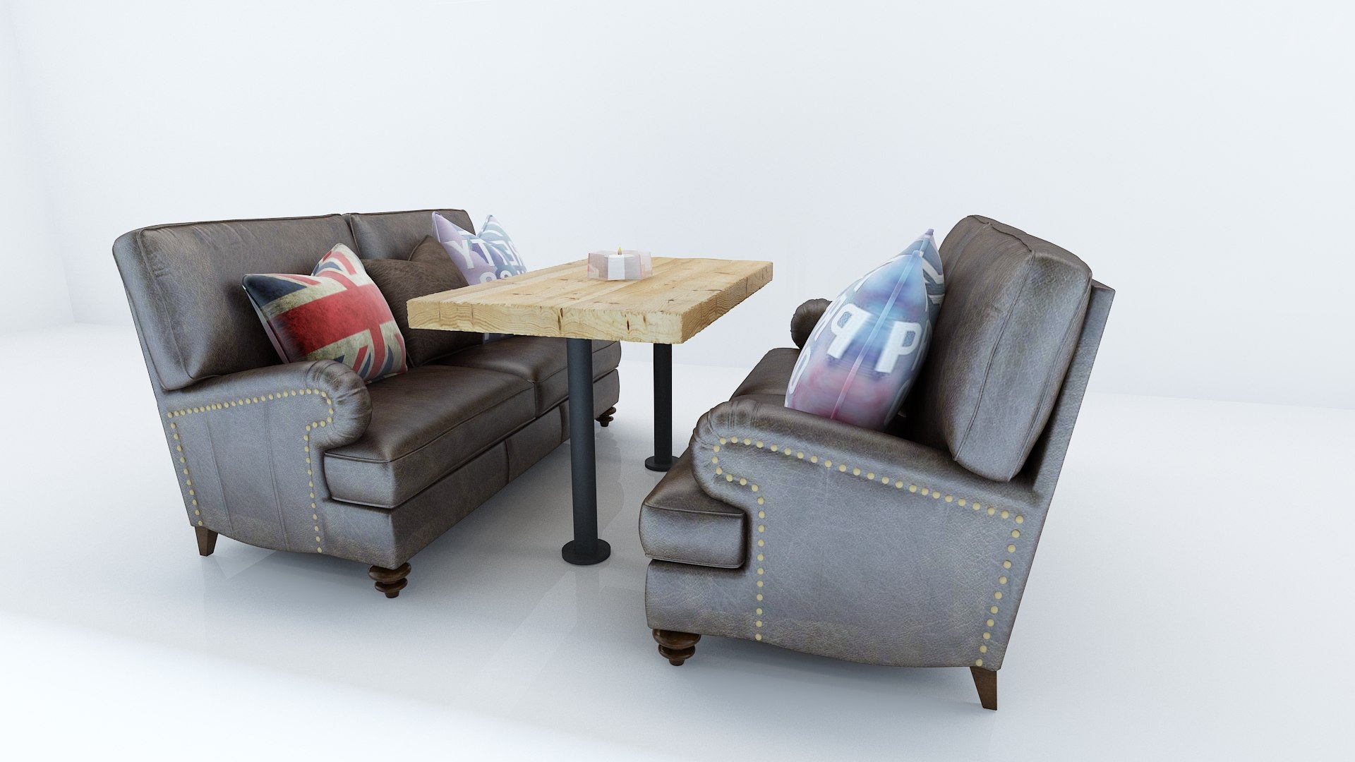 3D Leather Sofa - TurboSquid 1366860