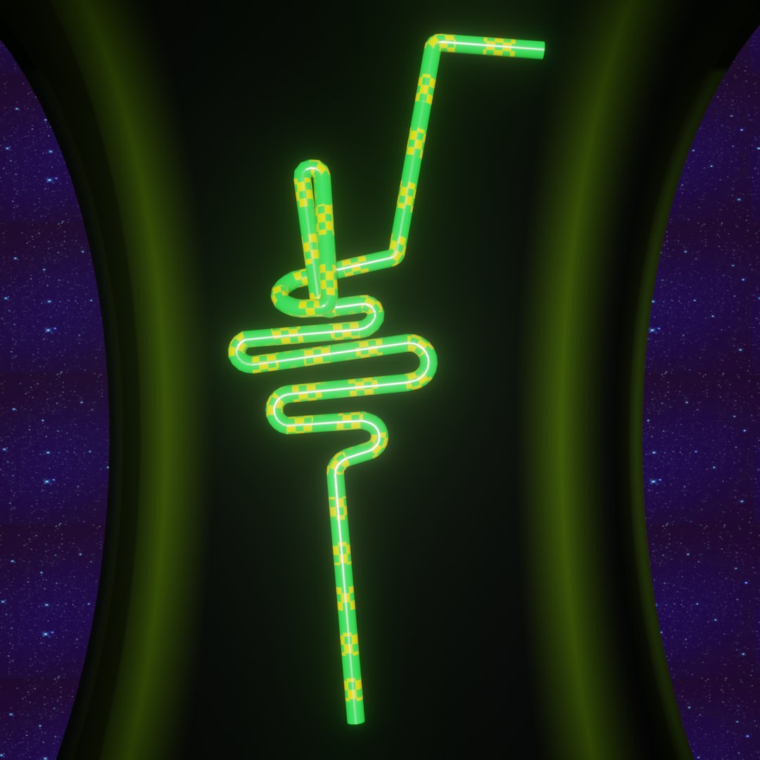 3D Crazy Straw Letter I Model - TurboSquid 1801287