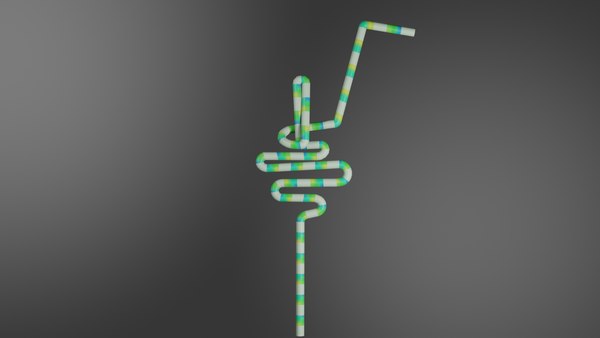 3D Crazy Straw Letter I model - TurboSquid 1801287