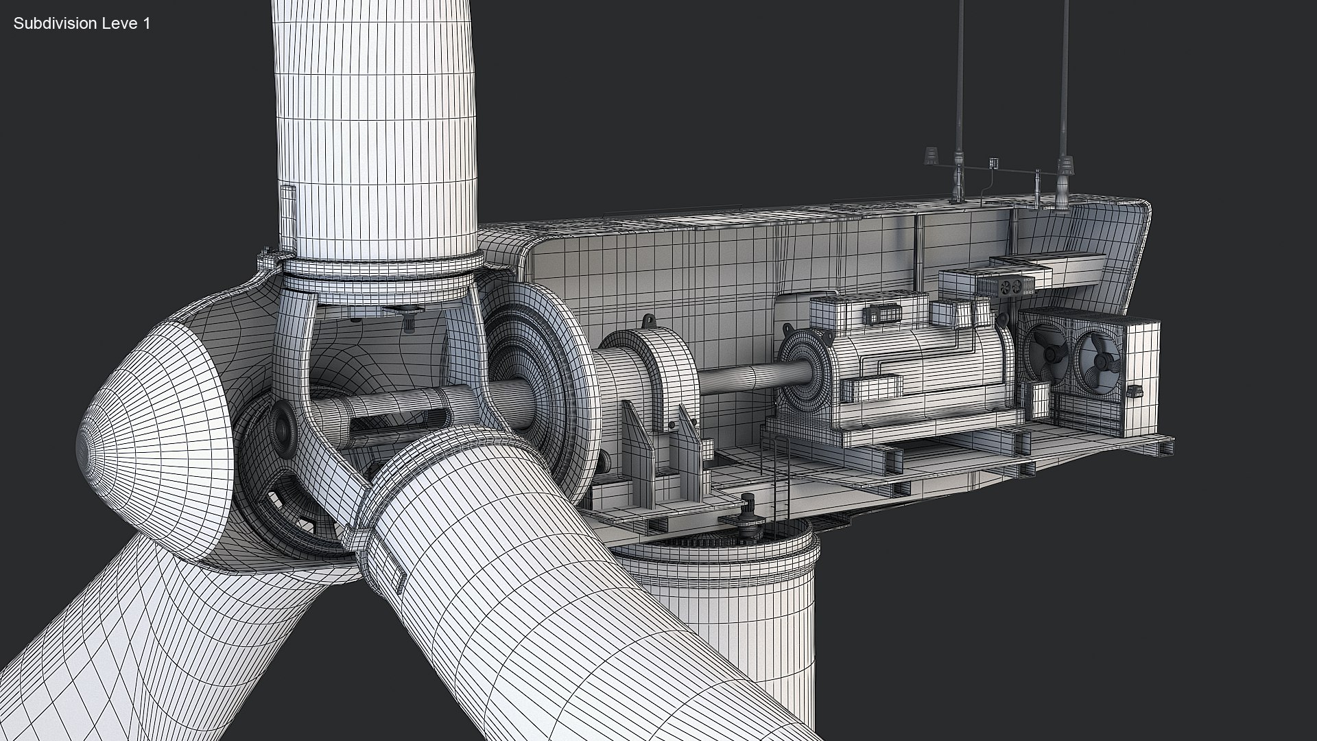 3D Offshore Wind Turbine with Mechanisms model - TurboSquid 2076557