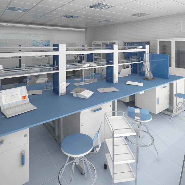 3d interior scientific laboratory