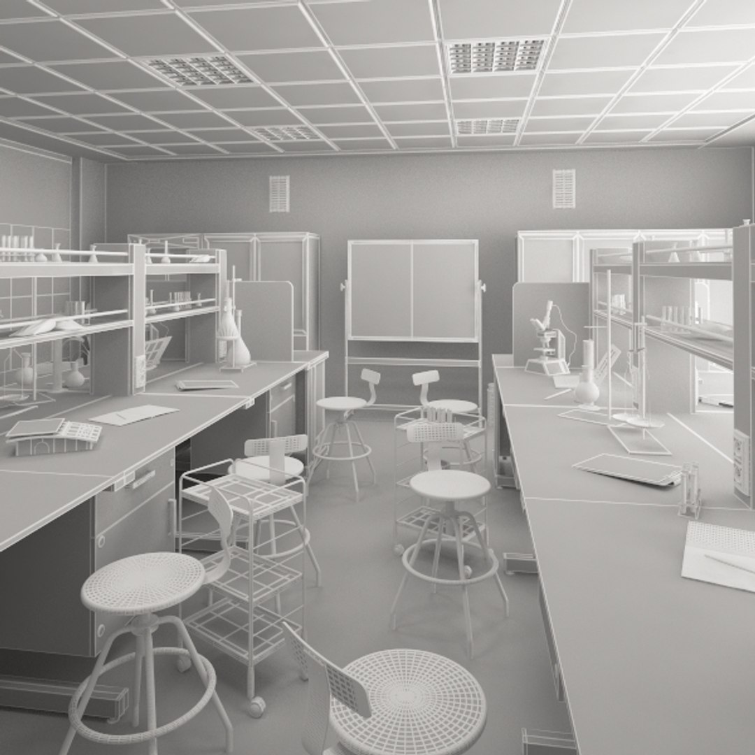 3d interior scientific laboratory