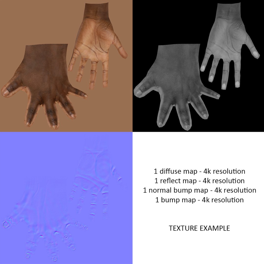 3d Hand Skin Type 6 Model