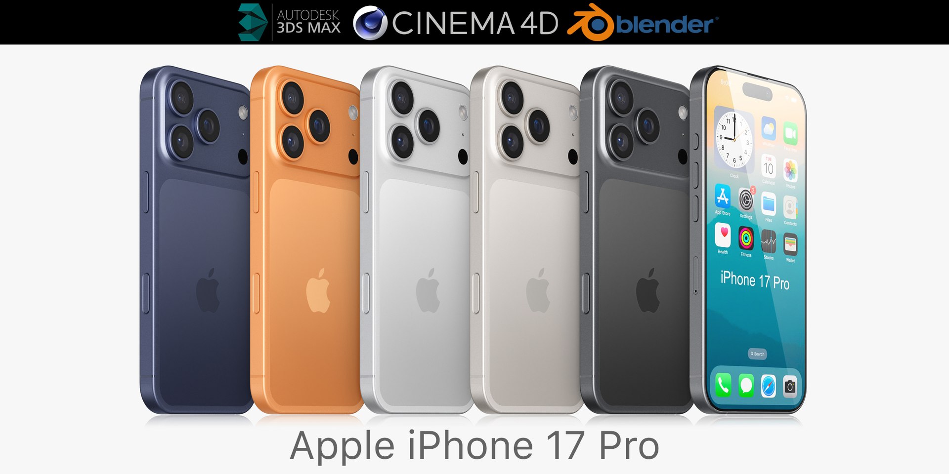 3D Apple IPhone 17 Pro V2 All Colors - TurboSquid 2448165