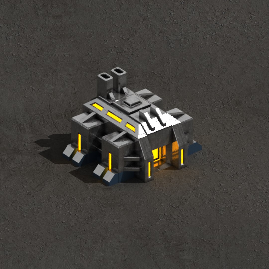 Factory Sci-fi Building 3d Model