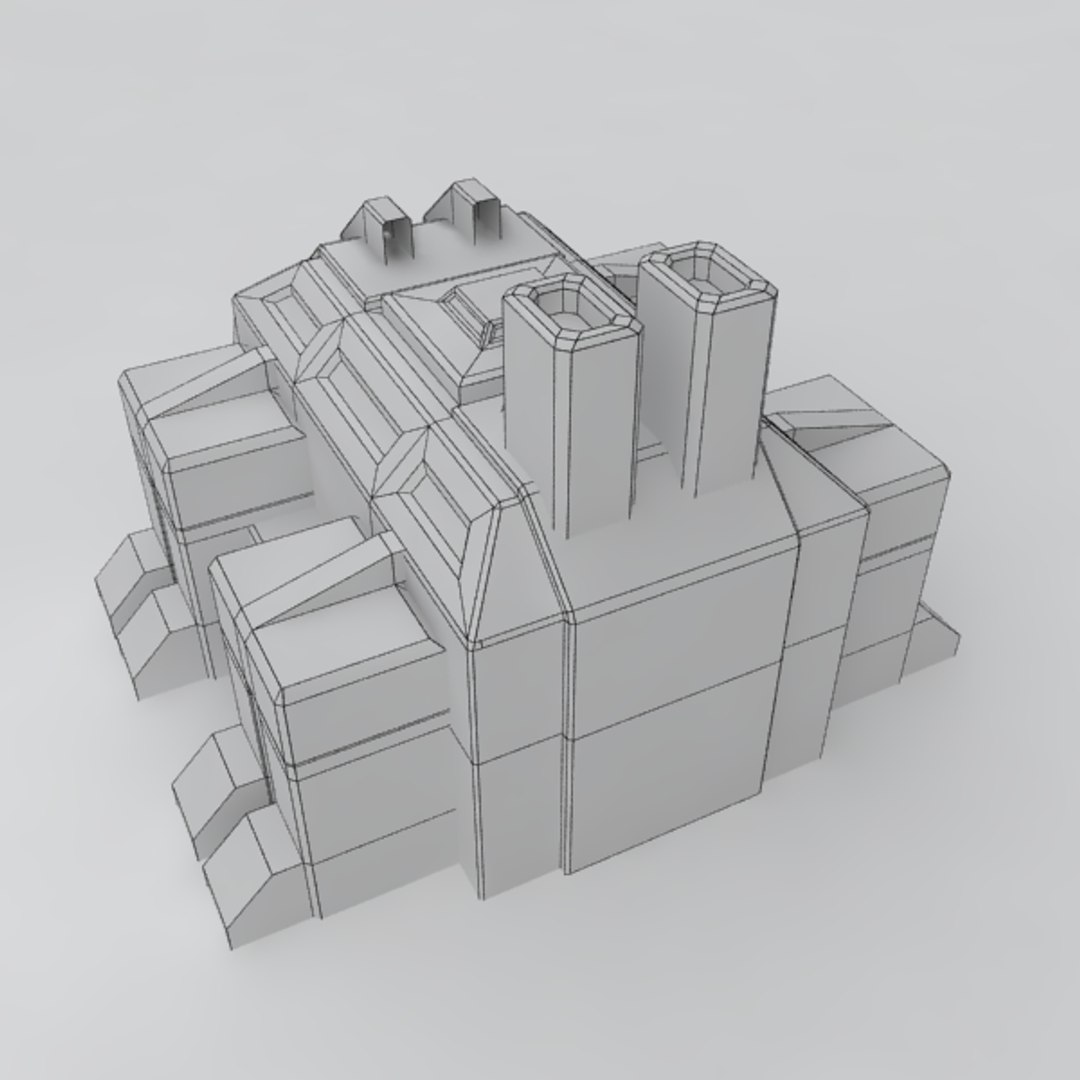 Factory Sci-fi Building 3d Model