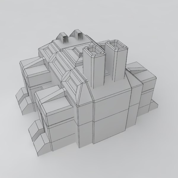 factory sci-fi building 3d model