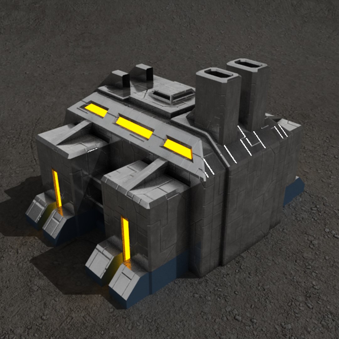 Factory Sci-fi Building 3d Model