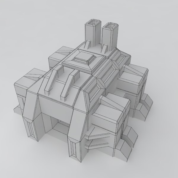 factory sci-fi building 3d model