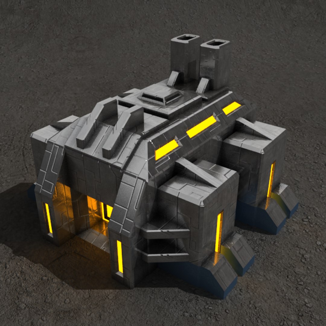 Factory Sci-fi Building 3d Model