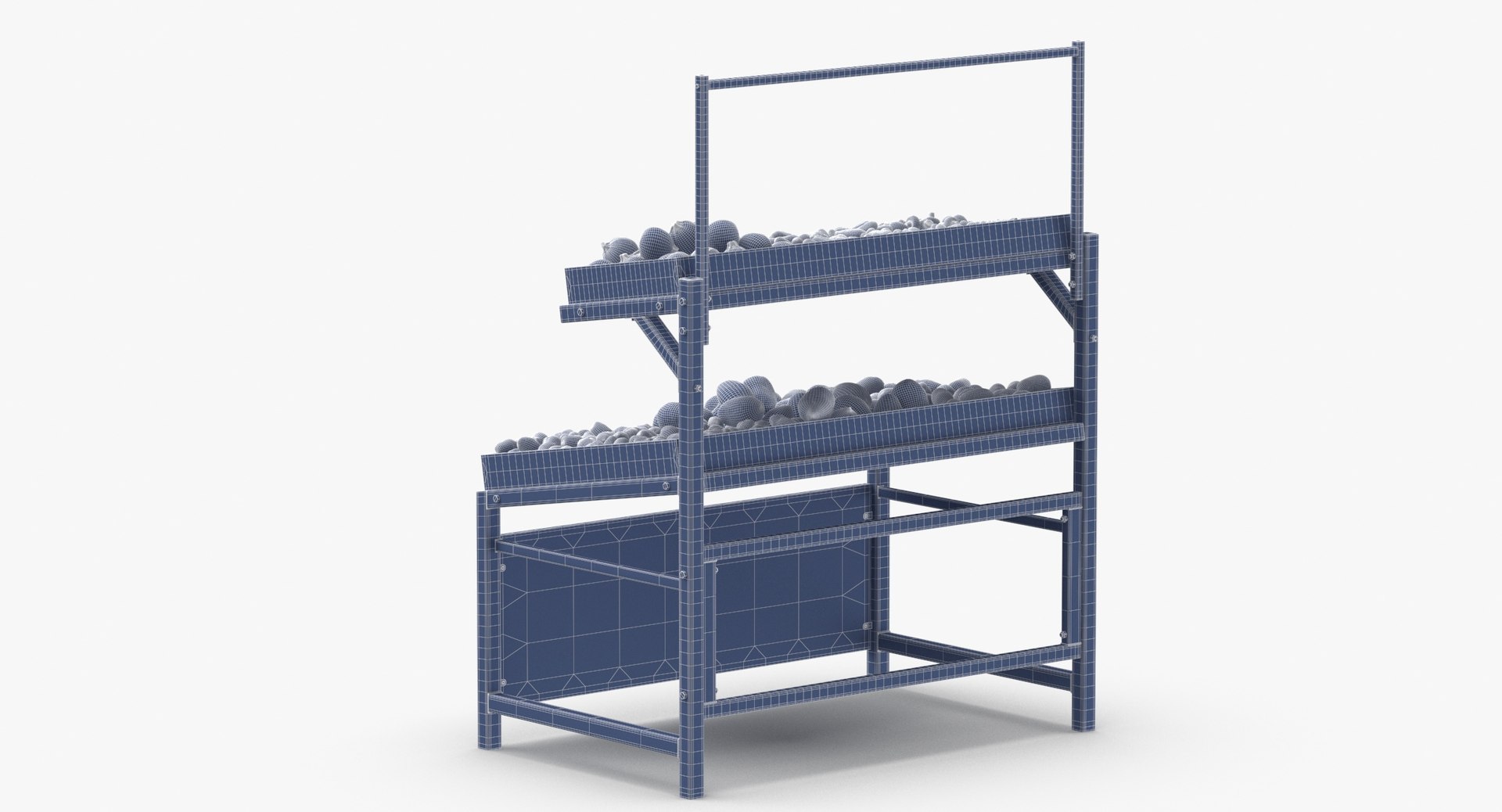 Wooden Display Rack 06 Full with Vegetables - With and Without Tag 3D ...