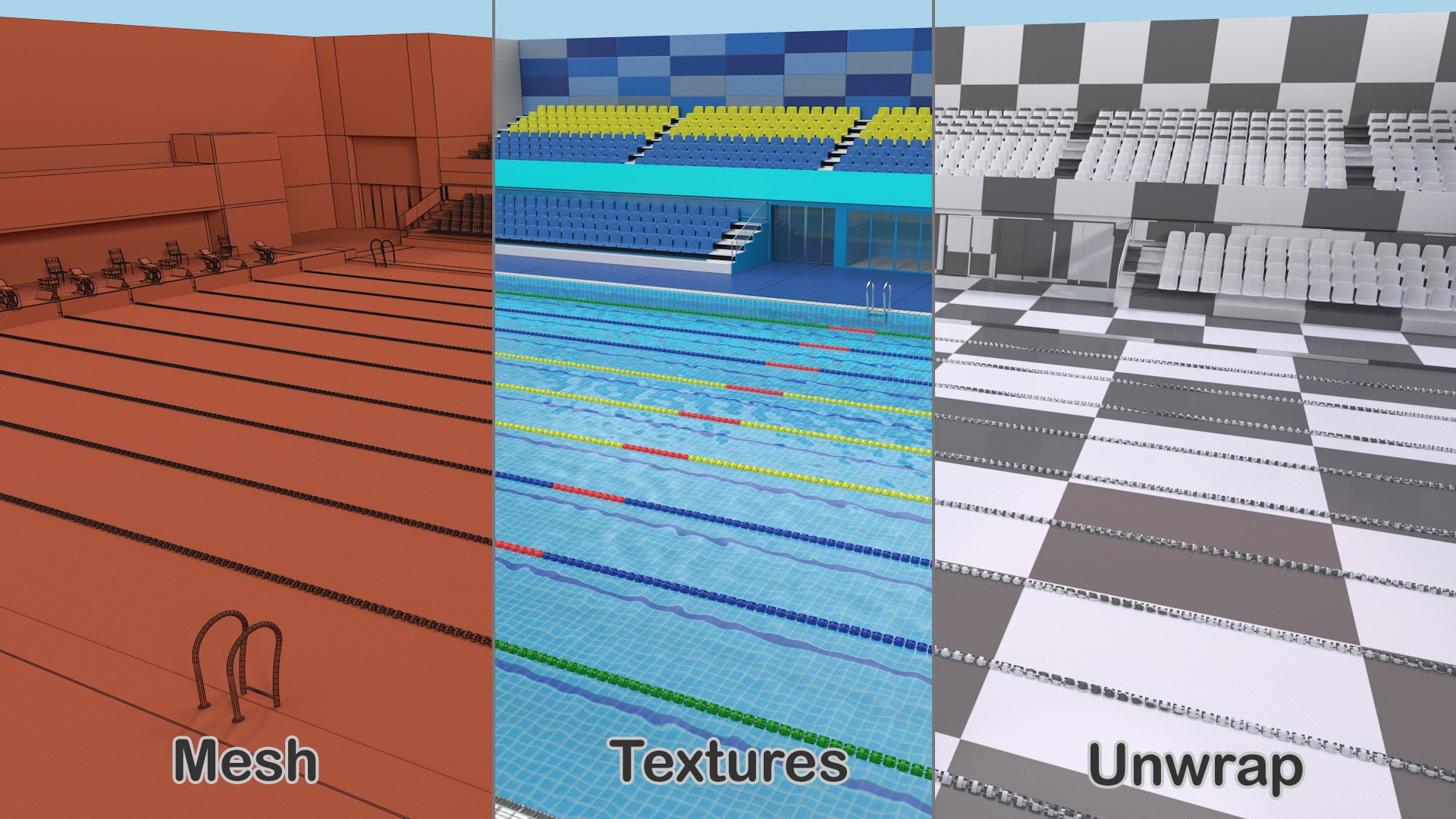 Free 3D olympic swimming pool model - TurboSquid 1509529