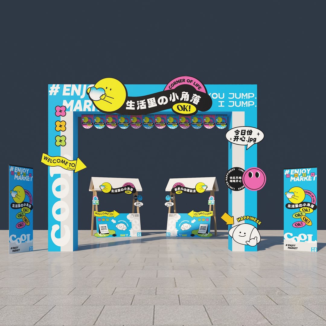 Blue Stall Night Market Stall Mobile Stall 3D Model - TurboSquid 2171408