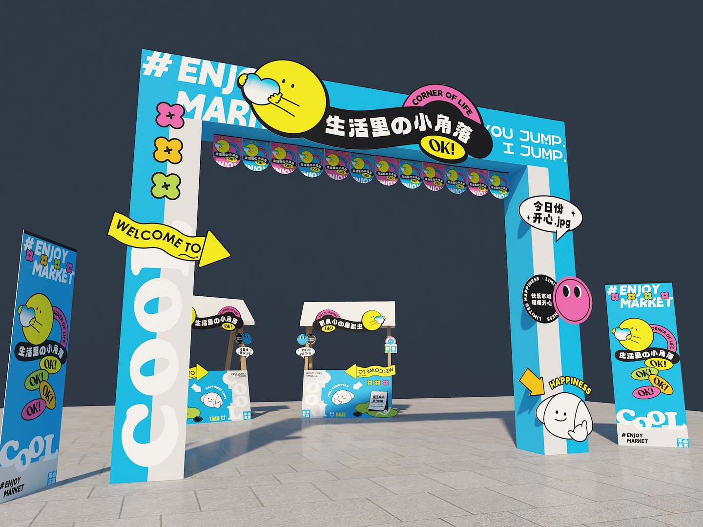 Blue Stall Night Market Stall Mobile Stall 3D Model - TurboSquid 2171408