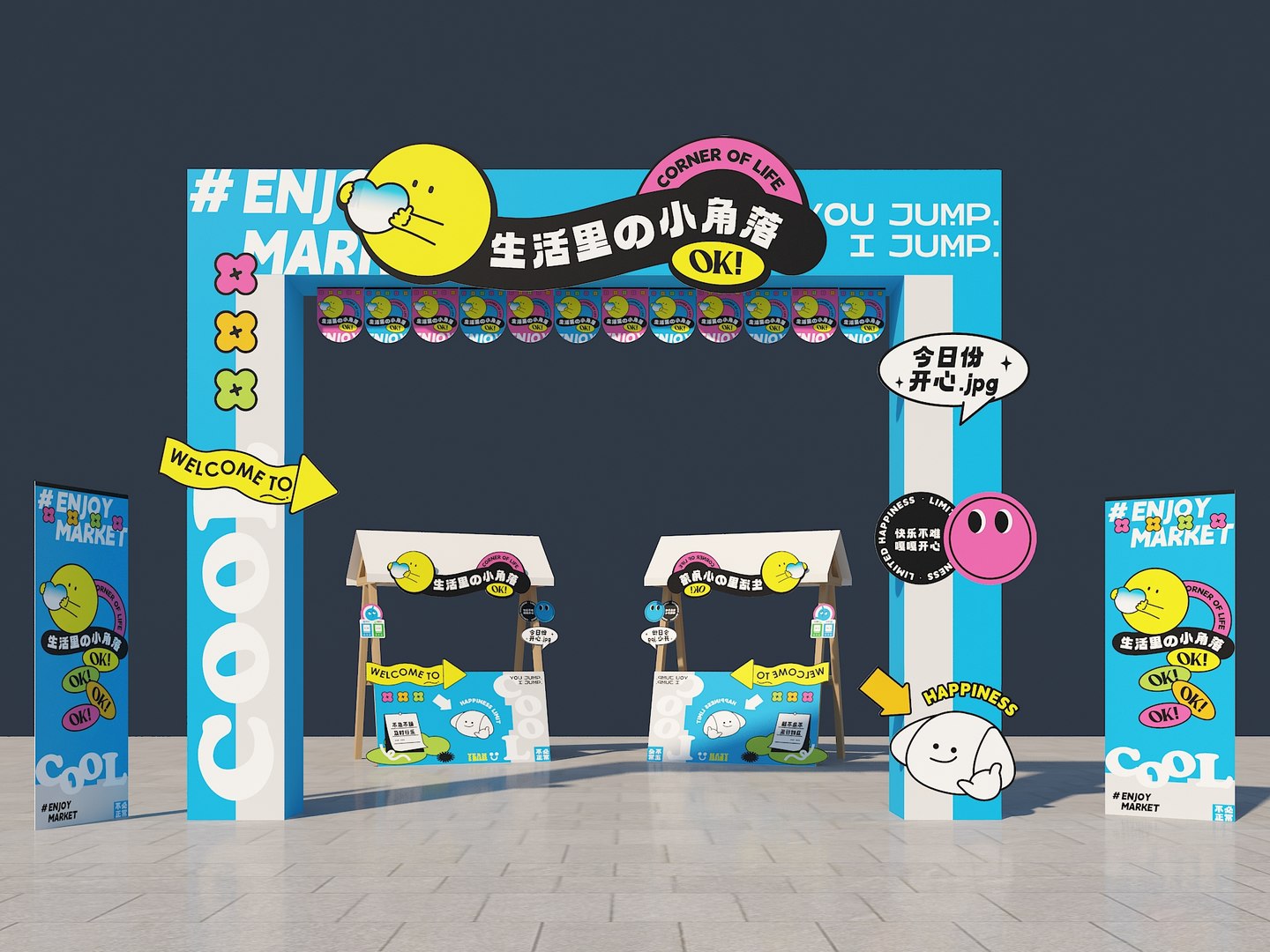 Blue Stall Night Market Stall Mobile Stall 3D Model - TurboSquid 2171408