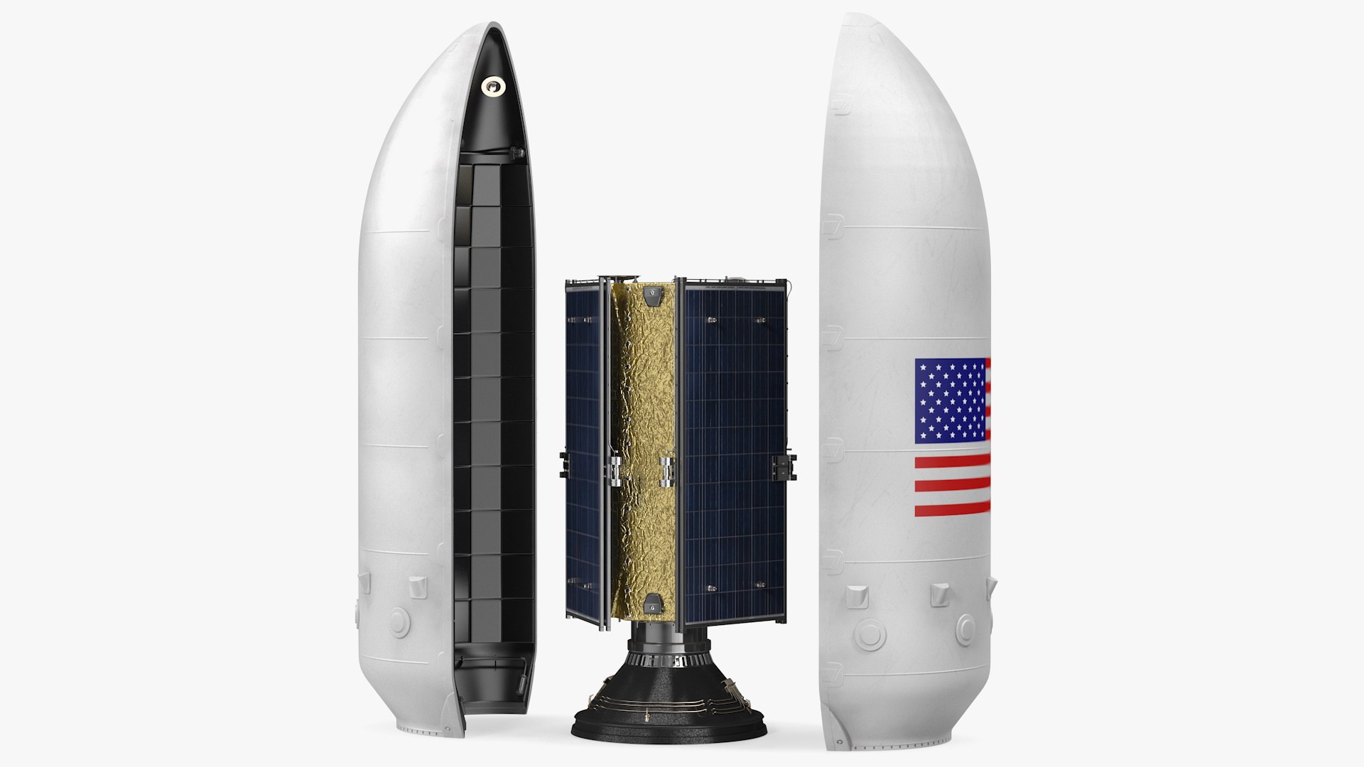 3D payload fairing communications satellite - TurboSquid 1493392