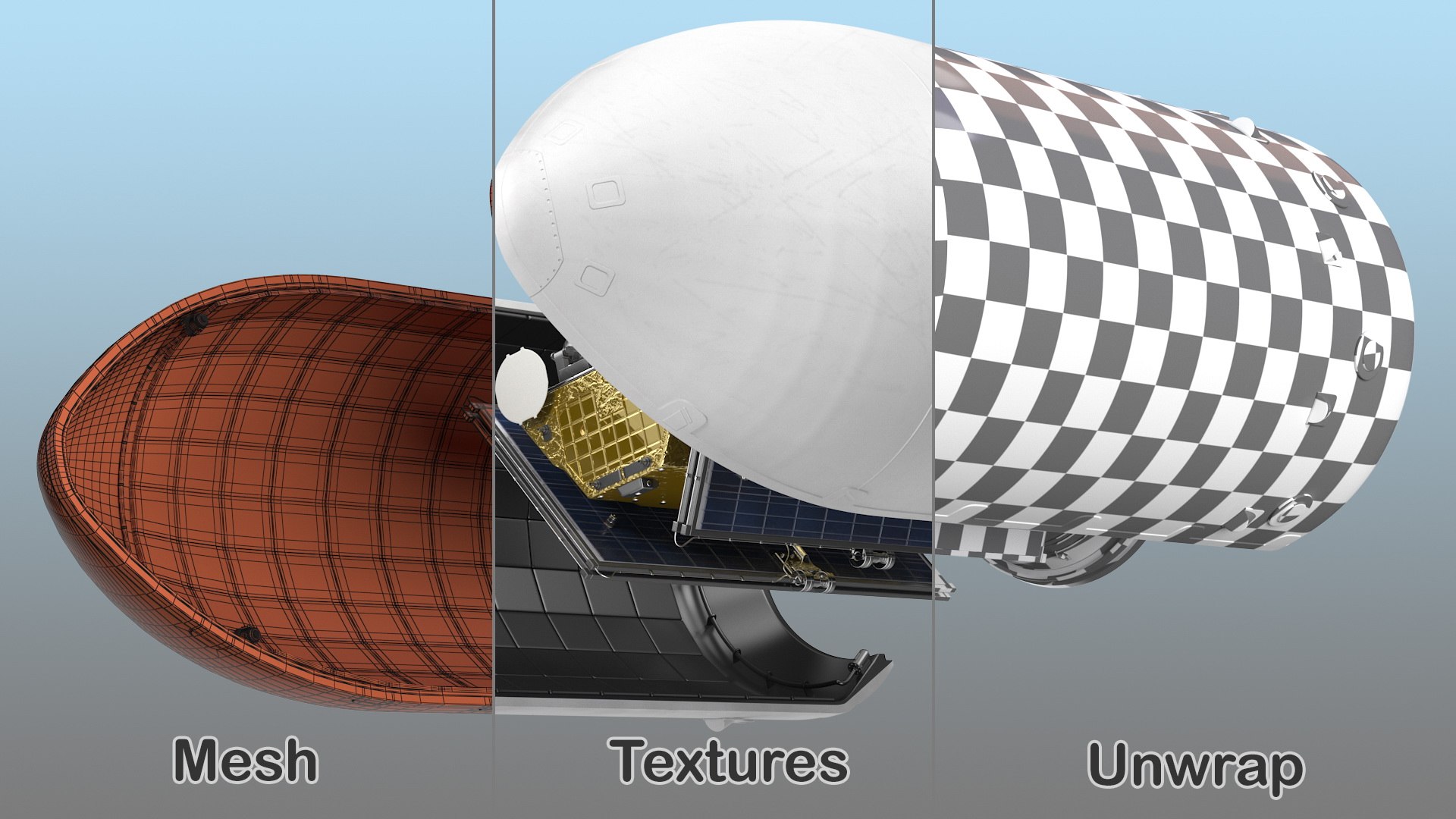 3D payload fairing communications satellite - TurboSquid 1493392