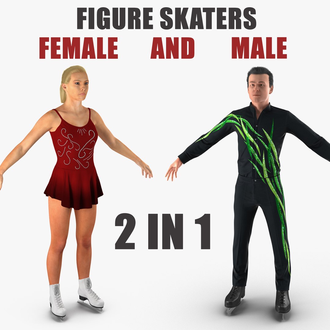 Male female figure skaters model - TurboSquid 1212870