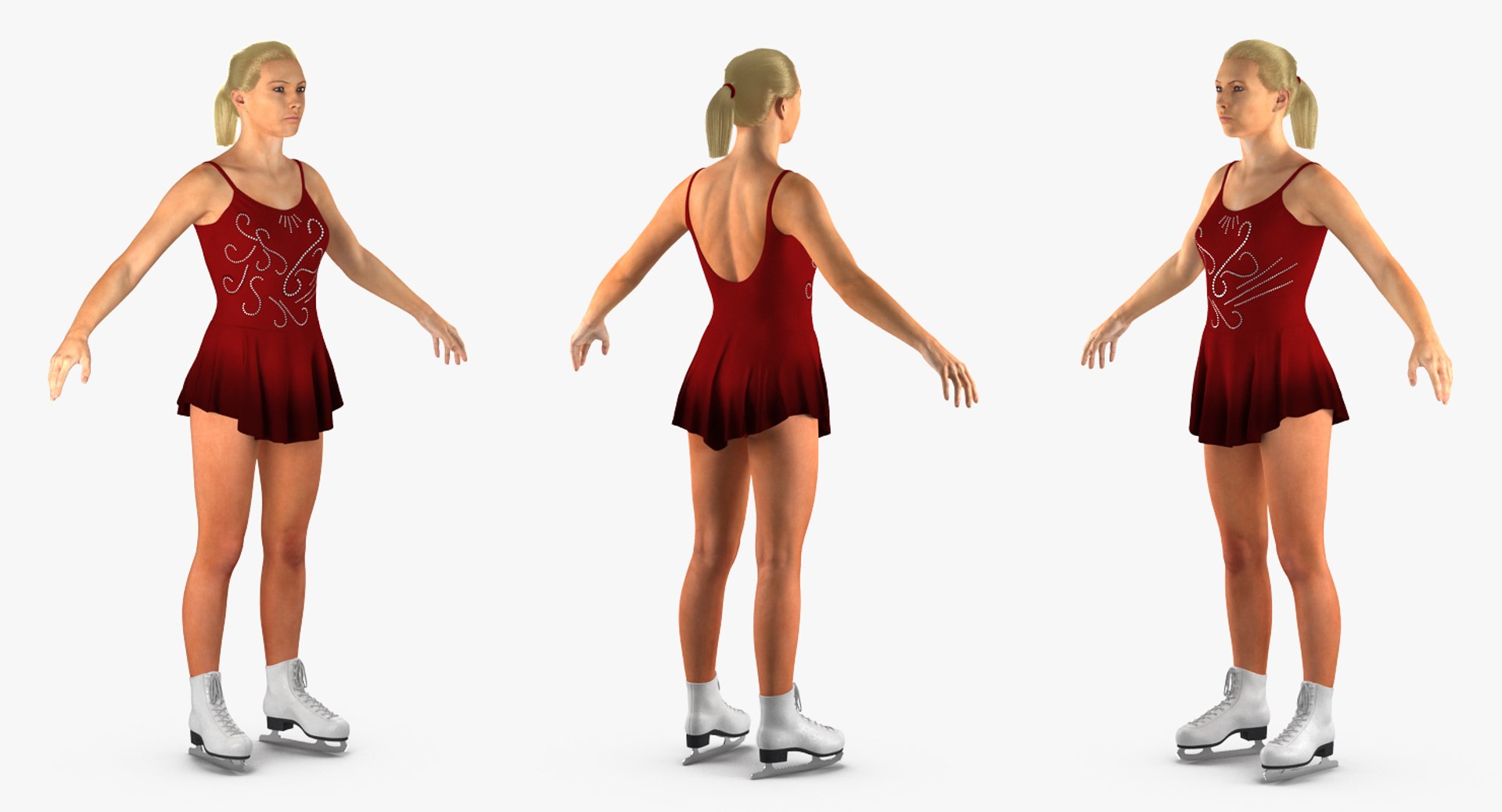 Male Female Figure Skaters Model - TurboSquid 1212870