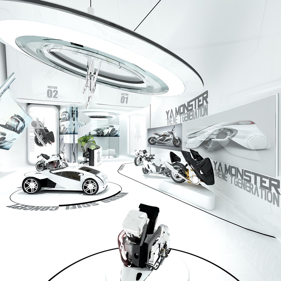3D model car showroom futuristic - TurboSquid 1563687