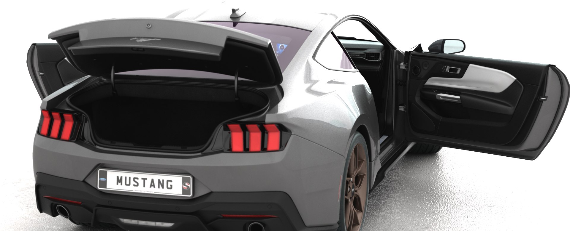 Ford Mustang 2024 Opening doors and trunk 3D model - TurboSquid 2037165