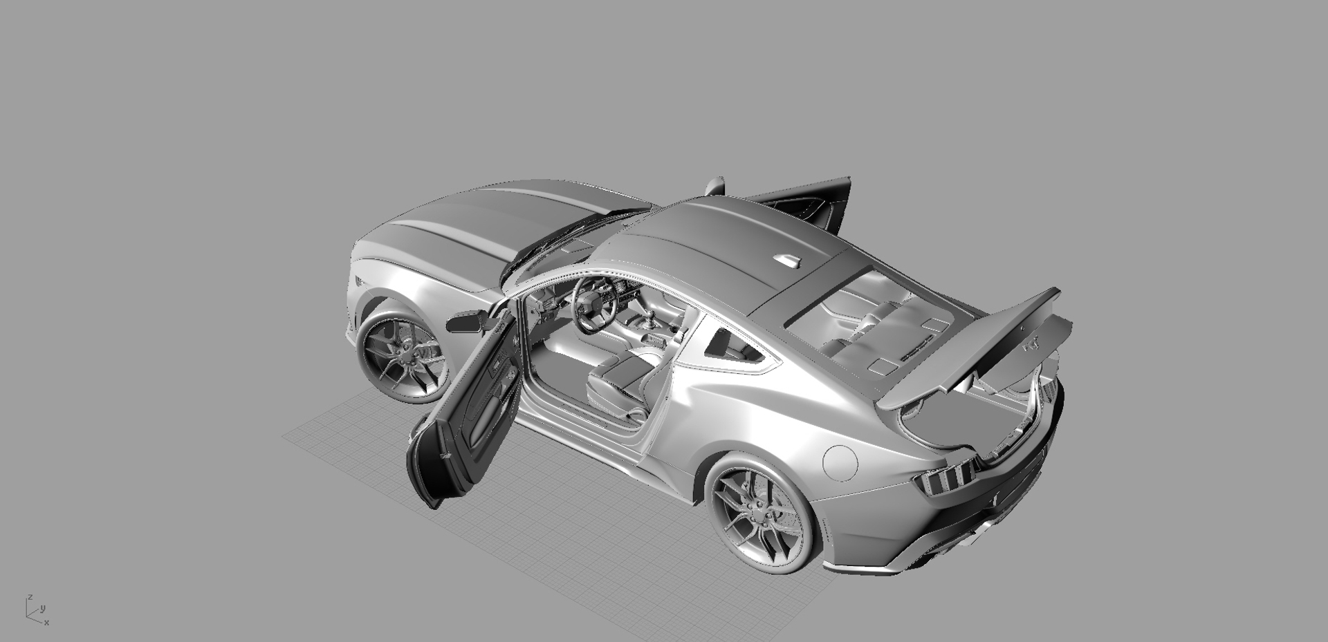 Ford Mustang 2024 Opening doors and trunk 3D model - TurboSquid 2037165