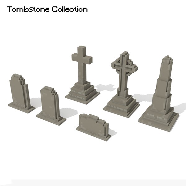 modelo 3d Voxel Tombstone Collection - TurboSquid 2079891