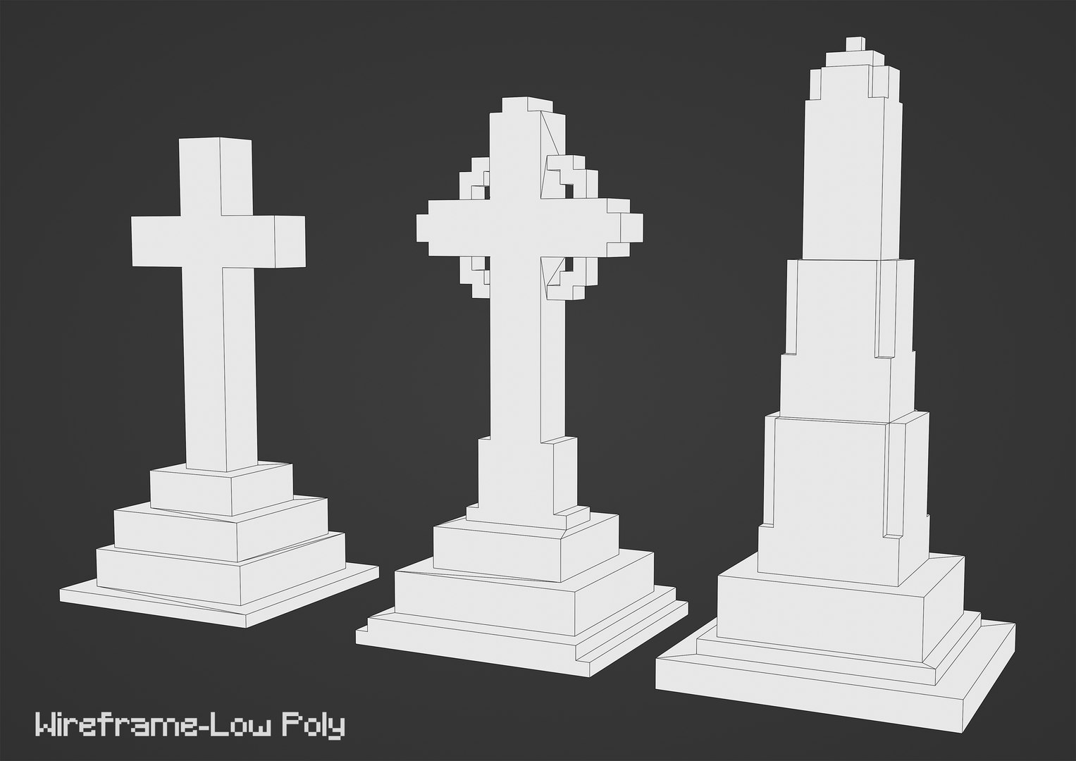 3D Voxel Tombstone Collection - TurboSquid 2079891