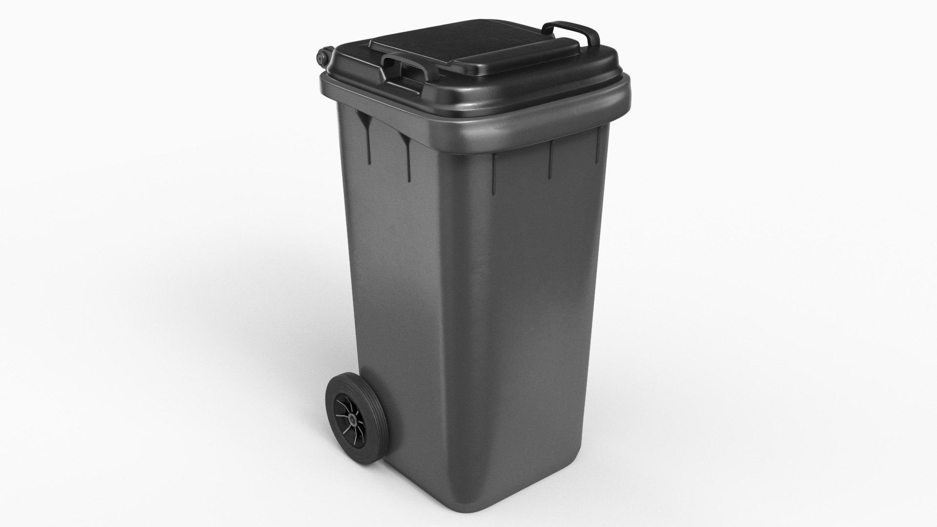 3D Wheeled Garbage Bin Grey model - TurboSquid 2090554