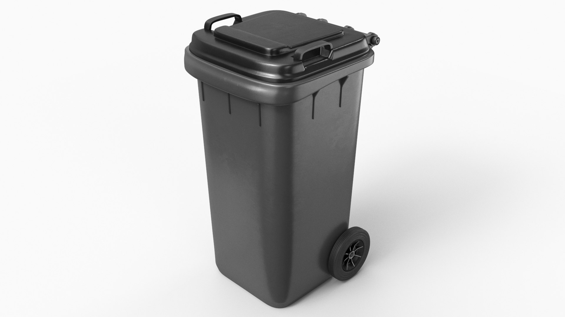 3D Wheeled Garbage Bin Grey Model - TurboSquid 2090554