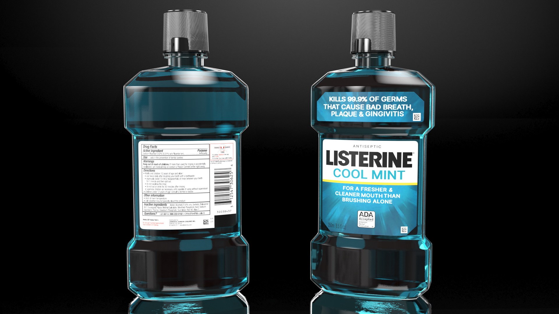 3D Listerine Cool Mint Antiseptic Mouthwash 250ml Model - TurboSquid ...