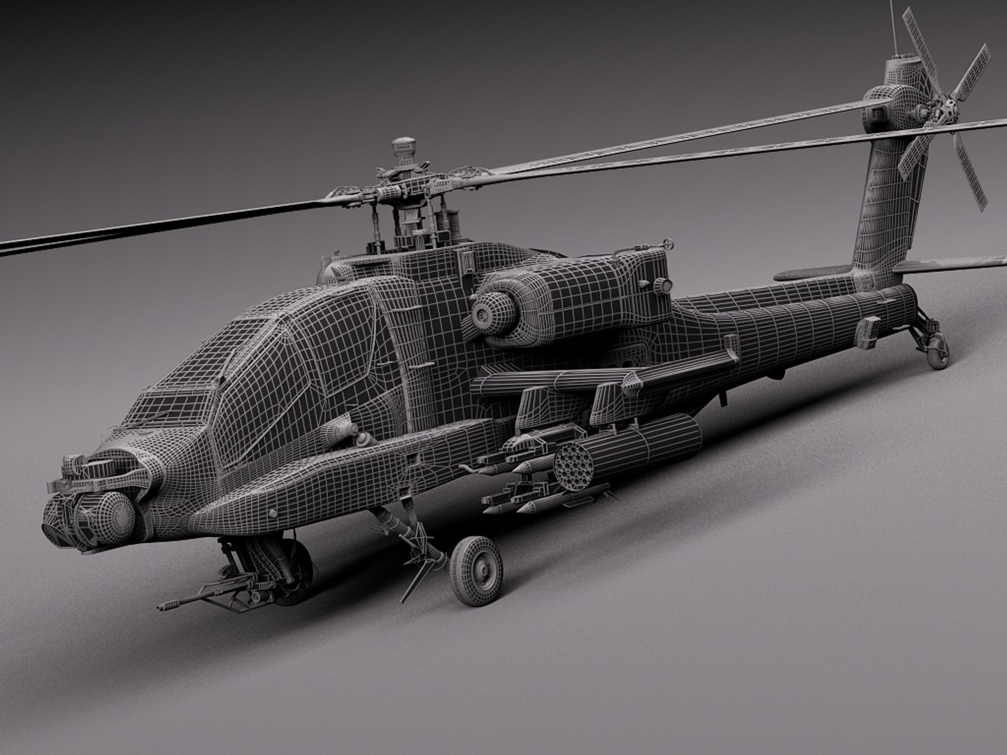 Apache Copter Helicopter 3d Model