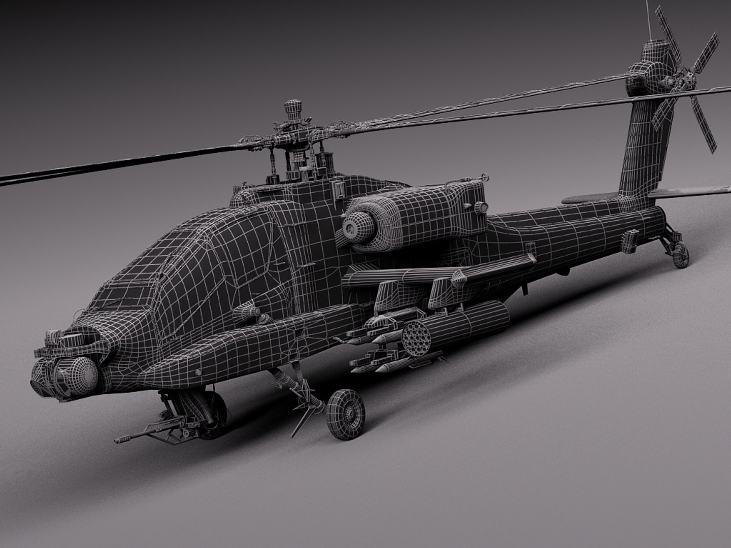 Apache Copter Helicopter 3d Model