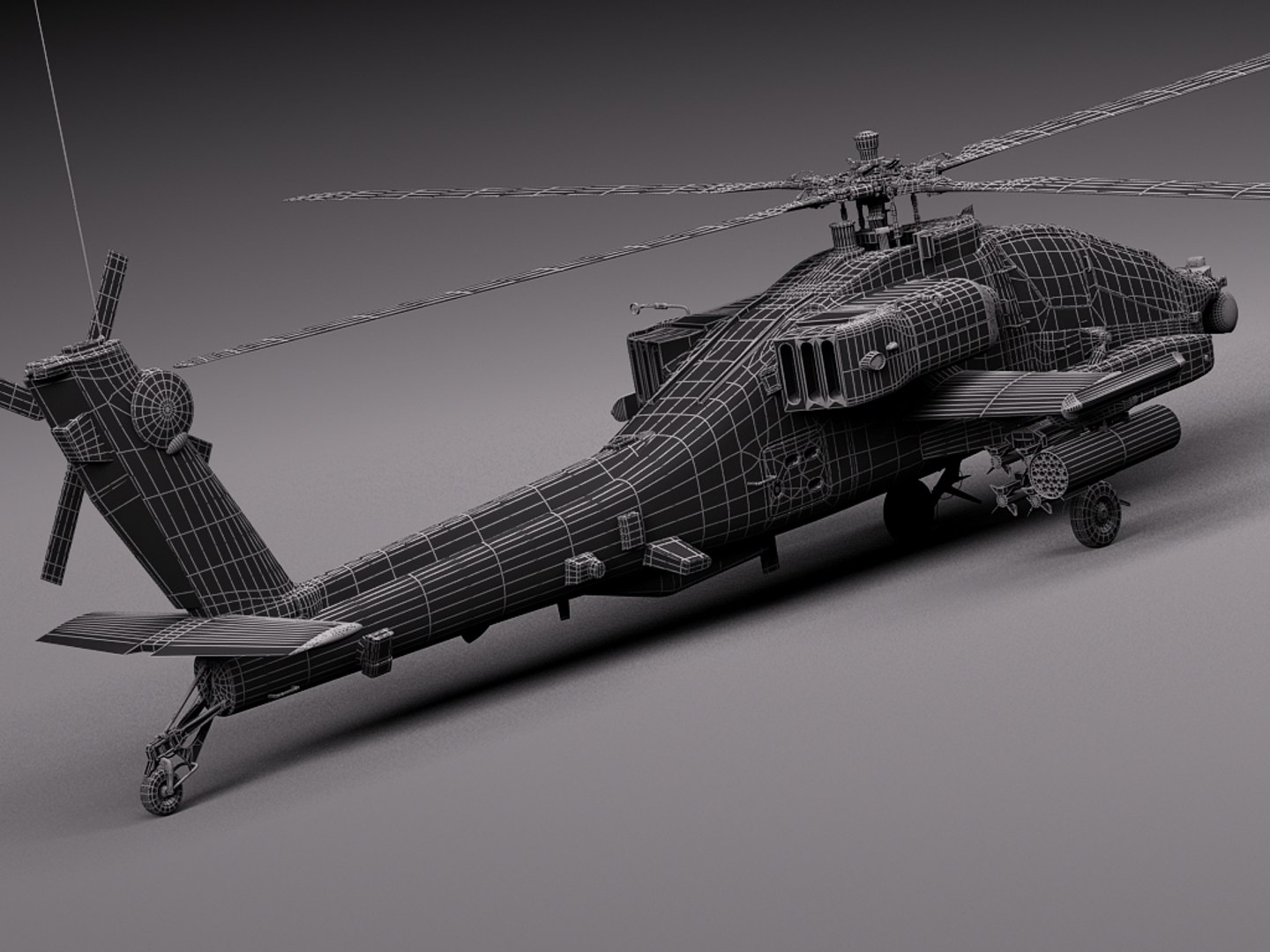 Apache Copter Helicopter 3d Model